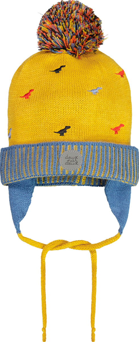 Deux par Deux Tuque en tricot à imprimé dinosaure avec cache-oreille ...